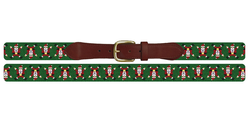 Cartwheeling Santa Needlepoint Belt – Brewster Belt