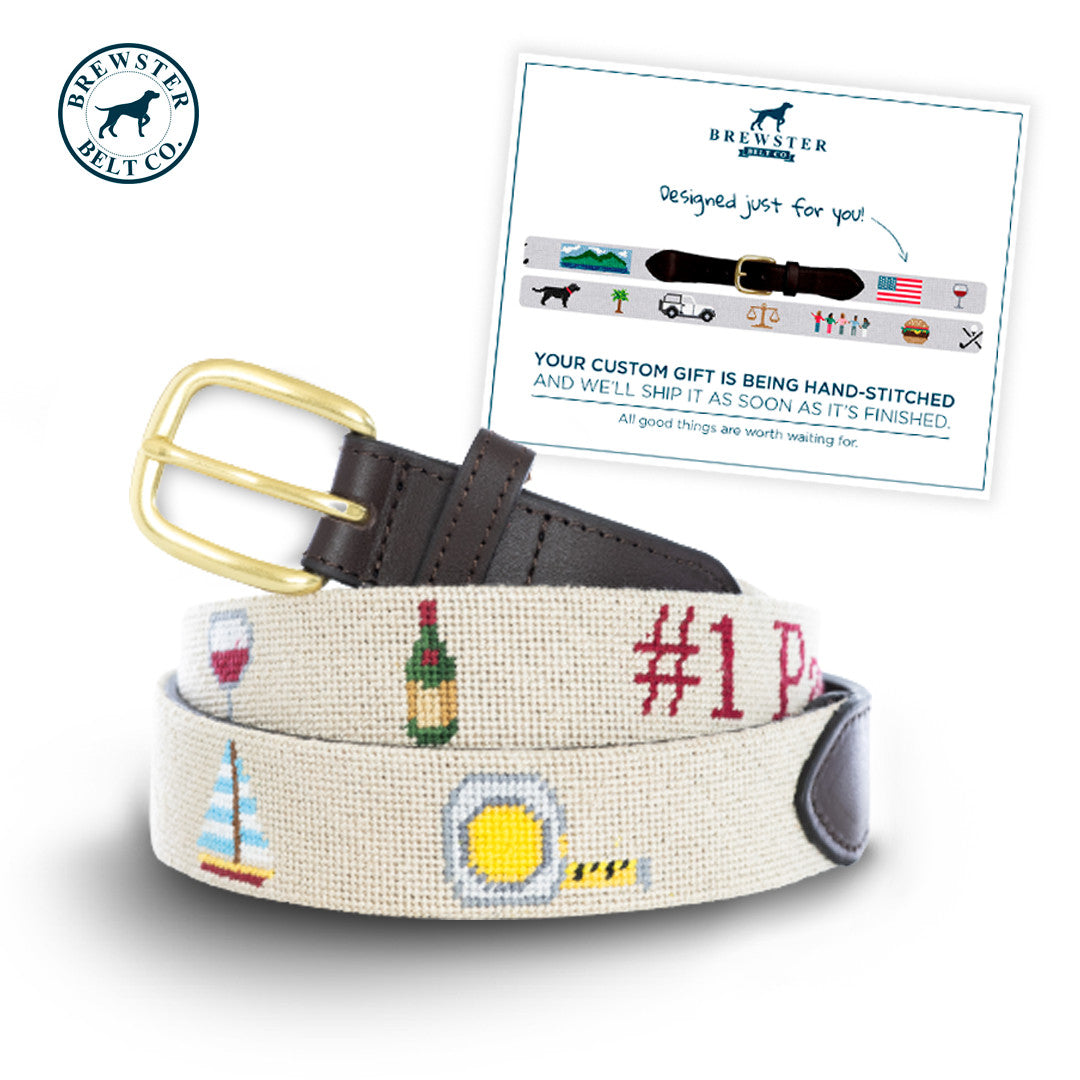 Custom Needlepoint Belt - Personalized Accessory | Brewster Belt
