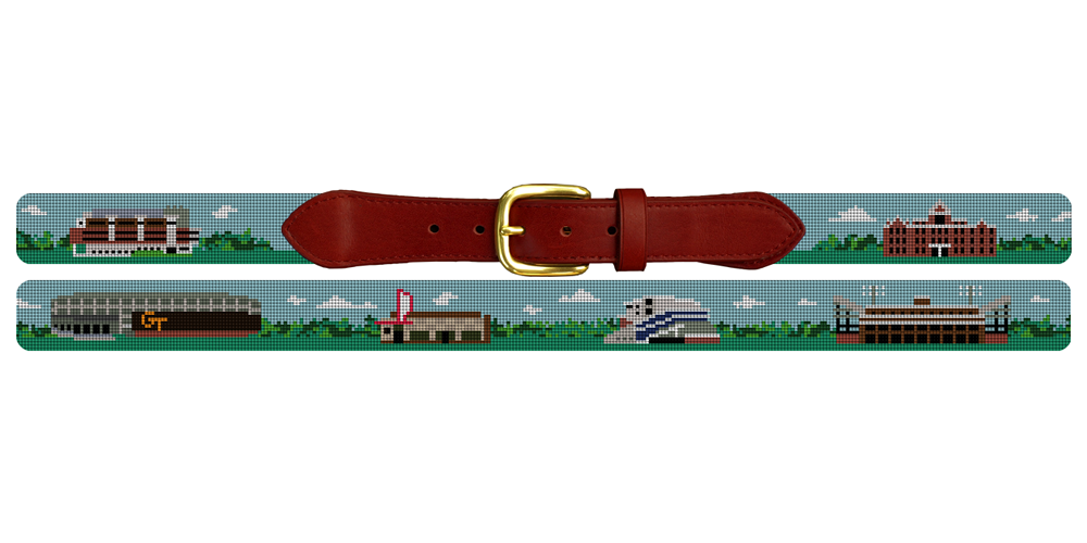 Atlanta Georgia Landscape Needlepoint Belt – Brewster Belt
