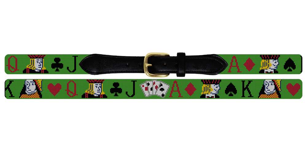 Poker Needlepoint Belt - Game Night Ready – Brewster Belt