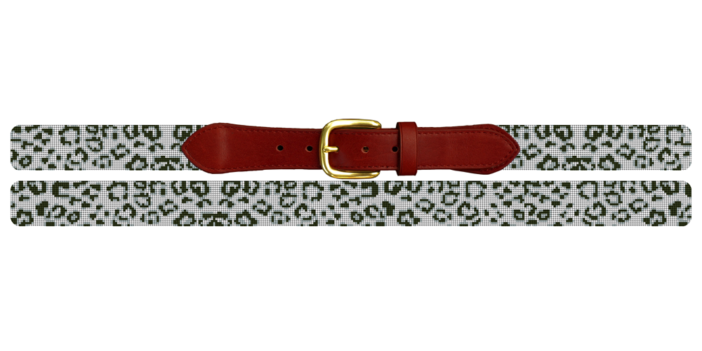 Snow Leopard Needlepoint Belt - Wildlife Elegance – Brewster Belt