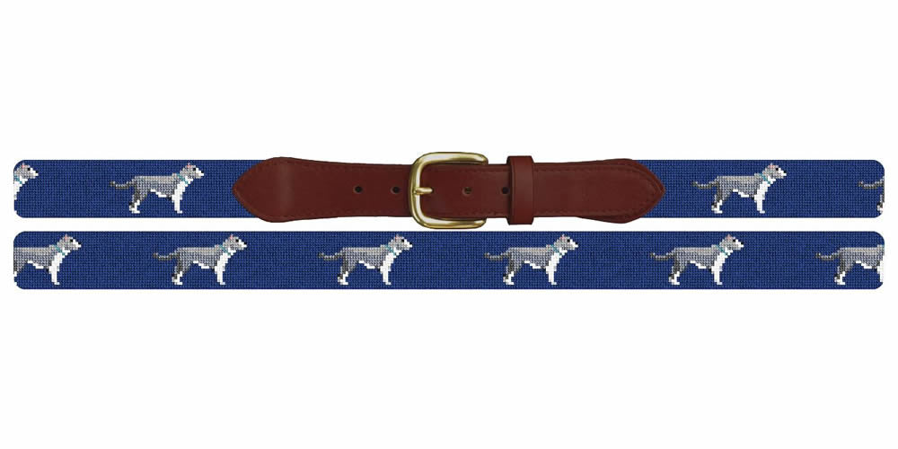 American Pit Bull Terrier Needlepoint Belt - Canine Charm – Brewster Belt