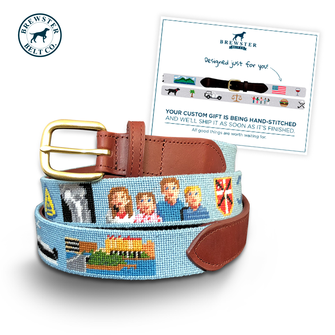 Custom Needlepoint Belt - Personalized Accessory | Brewster Belt
